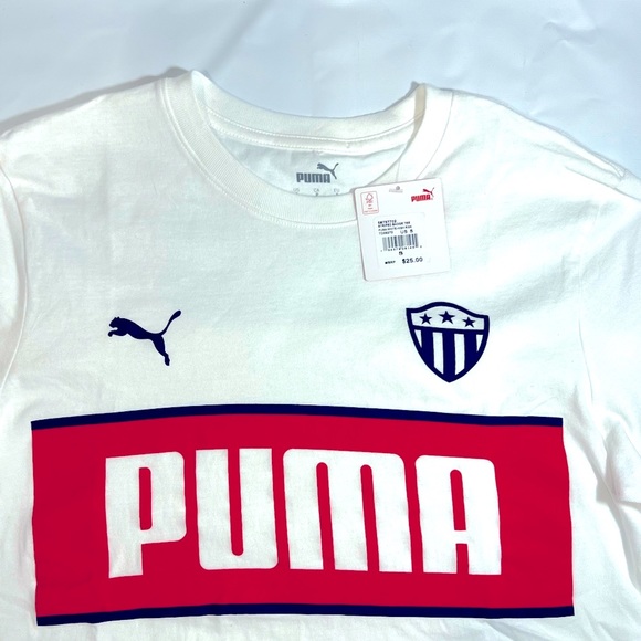 Puma | Shirts | Puma Striped Badge Tee | Poshmark